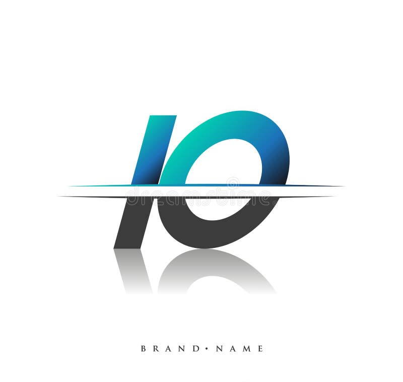 IO Initial Logo Company Name Colored Black and Blue, Simple and Modern ...