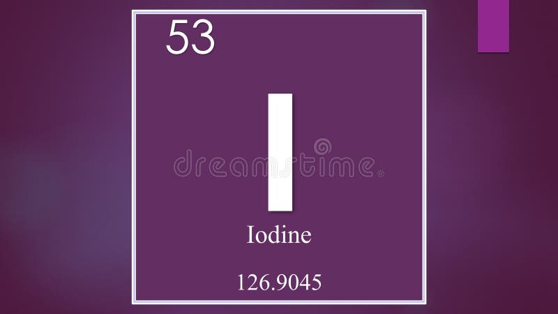 Iodine Chemical Element Symbol on Green Simple Background Stock ...