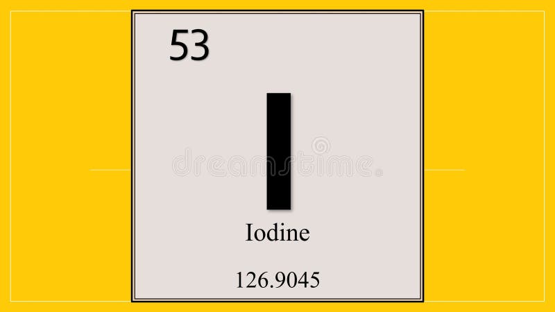 Iodine Chemical Element Symbol on Yellow Abstract Background Stock ...
