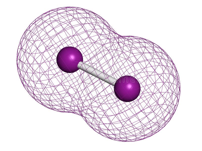 Iodine I2 Molecule. Solutions of Elemental Iodine are Used As ...