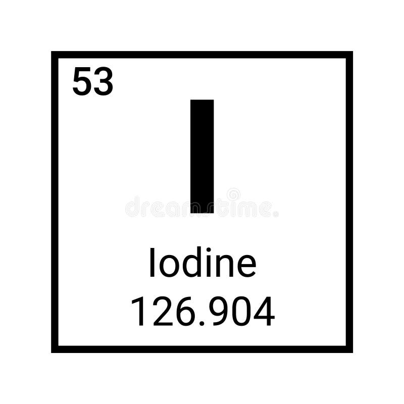 Iodine Symbol. Sign Iodine with Atomic Number and Atomic Weight Stock ...