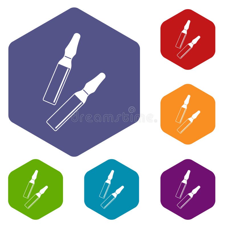 Iodine Sticks Icons Set Hexagon Stock Vector - Illustration of ...