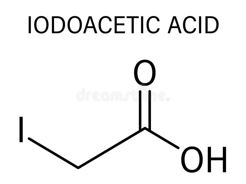 Iodoacetic Acid Molecule. Toxic Alkylating Agent. Skeletal Formula ...