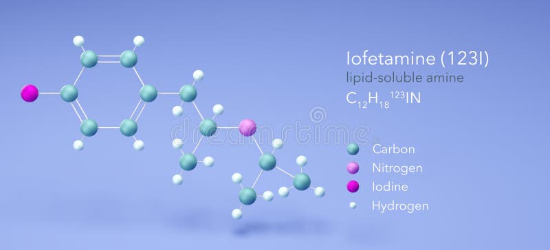 Iofetamine Molecule, Molecular Structures, Lipid-soluble Amine, 3d ...