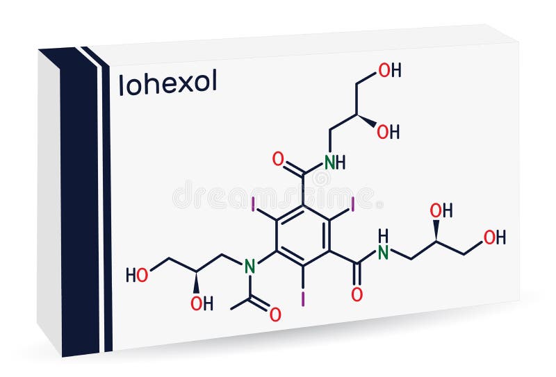 Iohexol Molecule. Skeletal Chemical Formula. Paper Packaging for Drugs ...