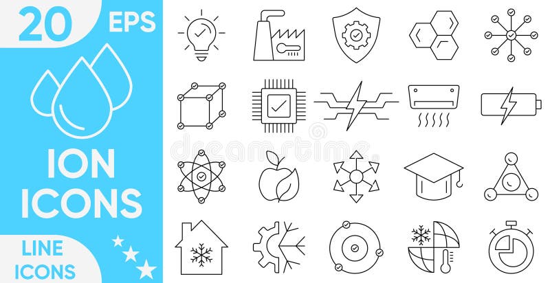 Ion Line Icons.Conditioning Related Vector Line Icons. Contains Such ...