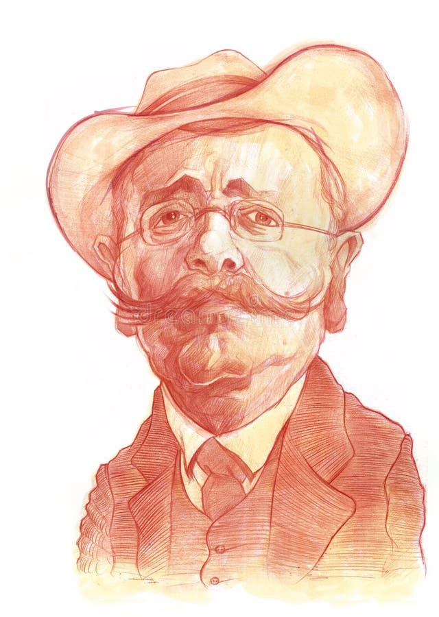 Ion Luca Caragiale Sketch editorial photo. Illustration of playwrite ...