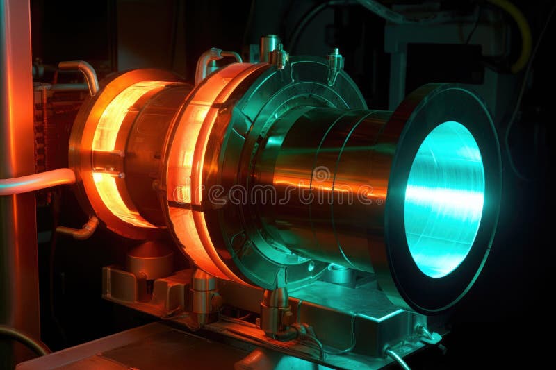 Ion Thruster Engine Glowing in the Dark Stock Illustration ...