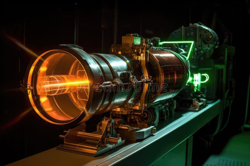 Ion Thruster Engine Glowing in the Dark Stock Illustration ...