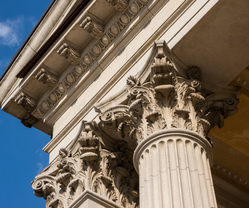 Ionian Column Capital Architectural Detail Stock Image - Image of ...
