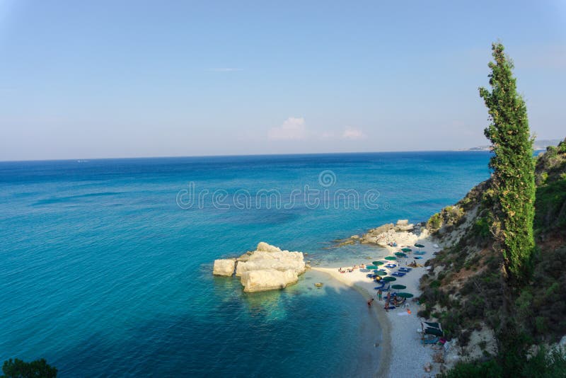 Ionian sea stock image. Image of hill, rocky, ionian - 80628053