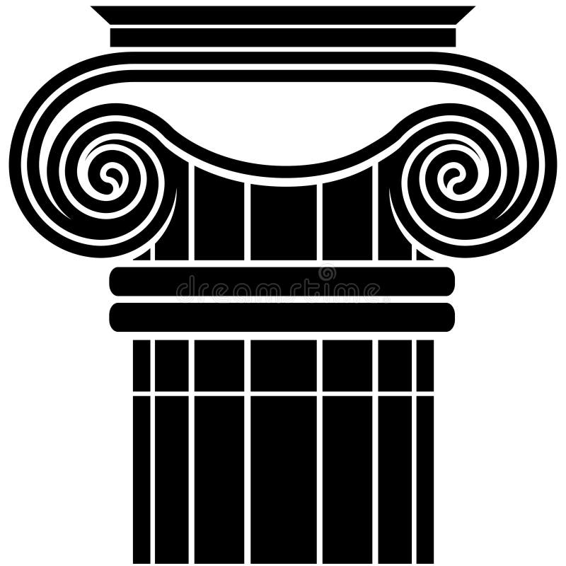 Ionic Column stock vector. Illustration of silhouette - 10245161