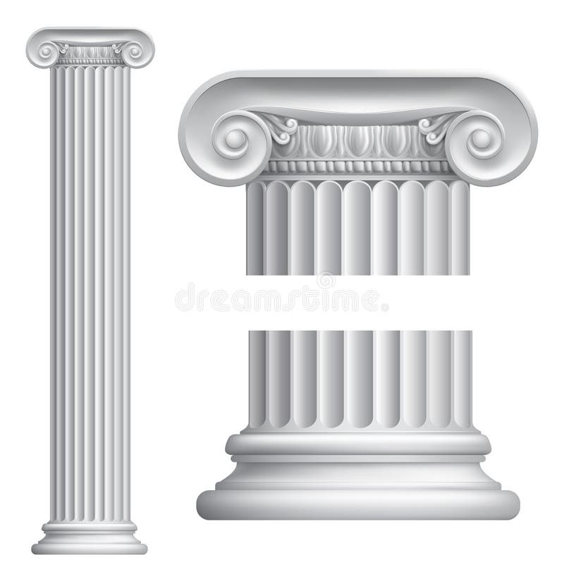 Ionic column stock vector. Illustration of pillar, doric - 26154153