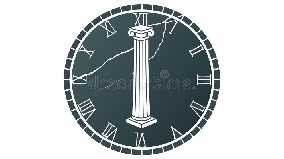 An Ionic Column on a Clock Face, a Symbol of Timeless Justice, Vector Design Generative AI Stock ...