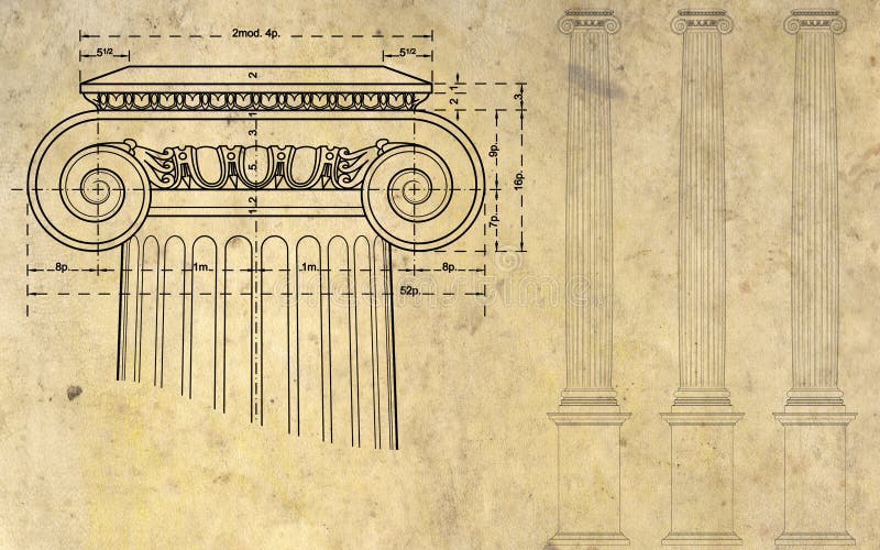 Ionic Column stock illustration. Illustration of order - 1022164