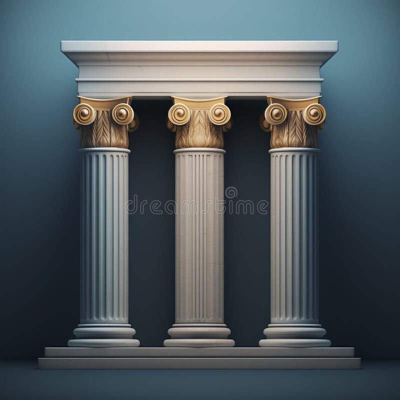 Ionic Column. Law, Architecture Theme Template Stock Photo - Image of ...