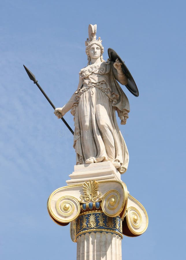 Statue of Athena at Athens stock image. Image of column - 14304323