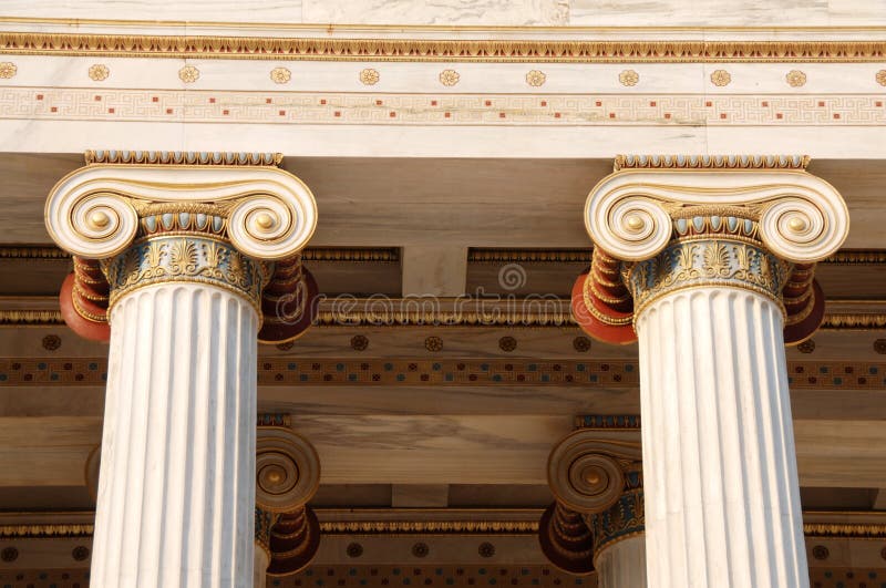 Ionic Columns (Black and White Stock Image - Image of government ...