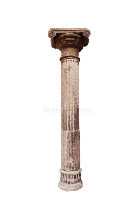 Ionic Columns of the Ancient Period on a White Background Stock Photo ...