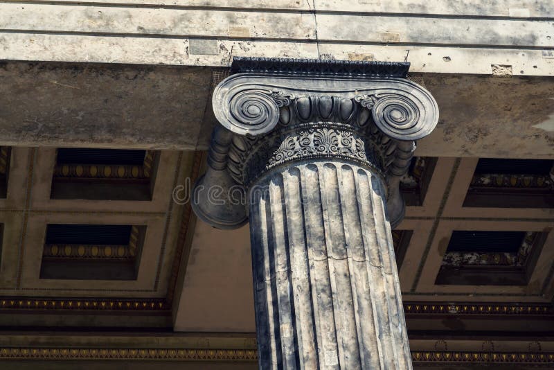 Ionic Columns Architecture Detail in Front of Altes Museum, Berlin ...