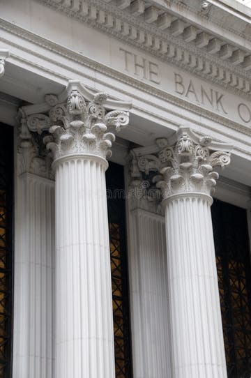 Ionic Columns of a Bank Building Stock Image - Image of financial, bank ...