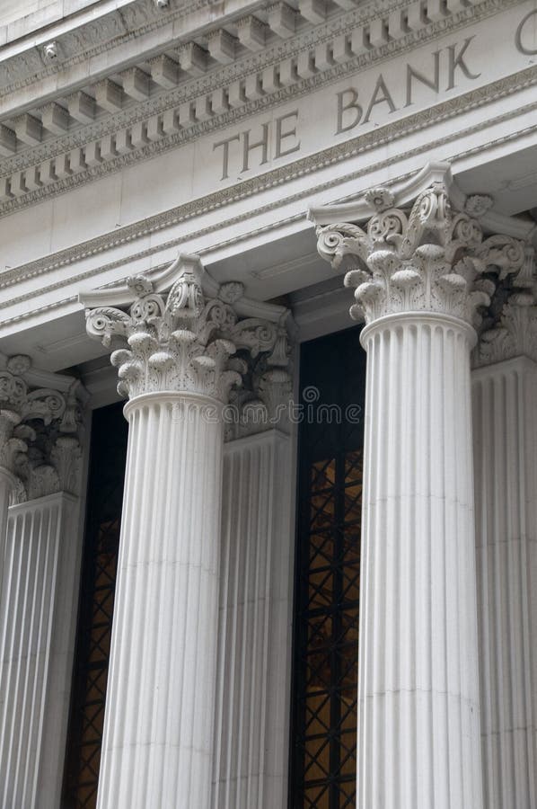 Ionic Columns of a Bank Building Stock Image - Image of architecture ...