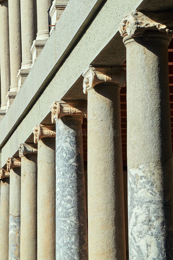 Ionic Columns in a Roman Villa in the City of Kos Stock Image - Image ...