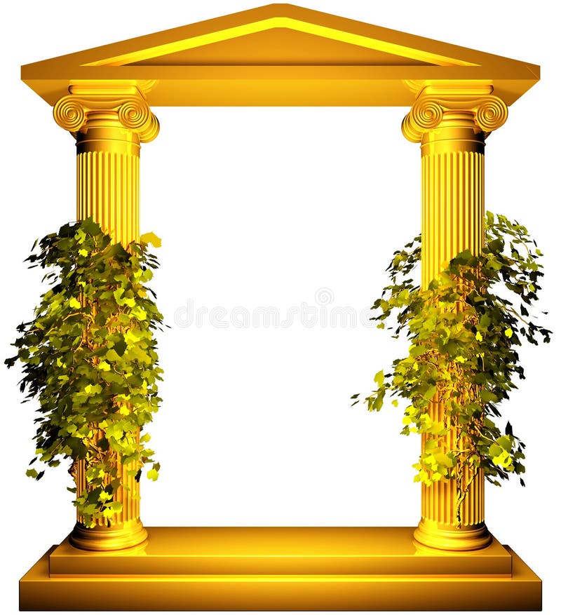Ionic gold frame stock illustration. Illustration of ionic - 18428514