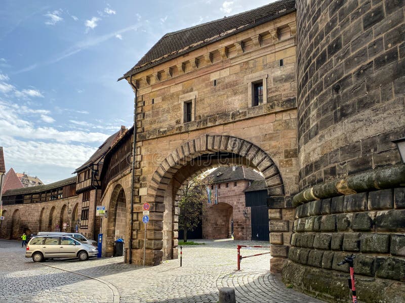Ionic Mediaeval City Wall Gate Spittlertor in Nuremberg Editorial Photo ...