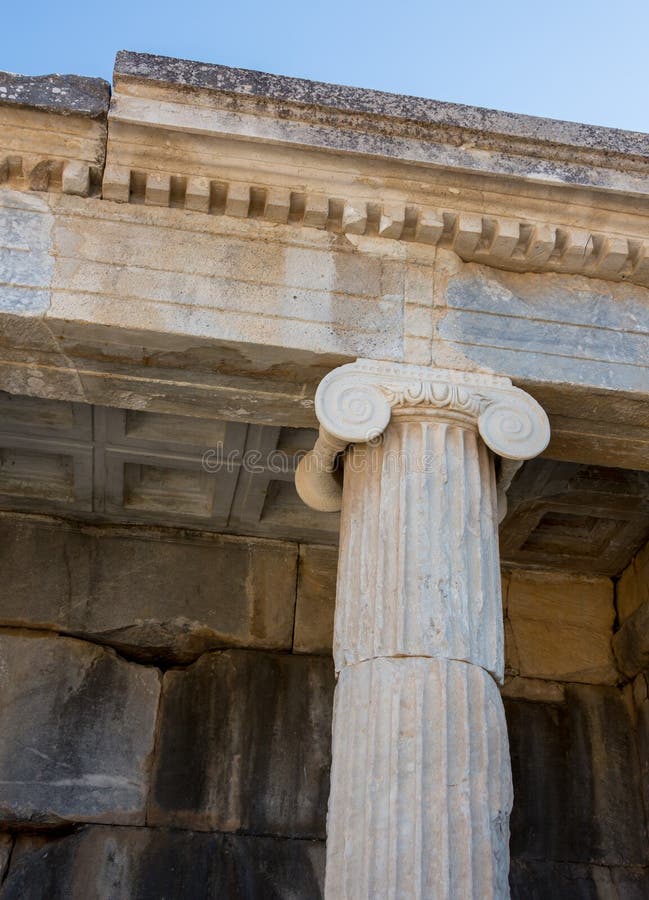 Ionic Order, Column in Ancient Olympia Stock Photo - Image of ...