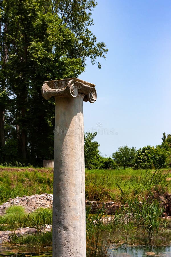 Ionic Order Column Chapiter Against Blue Sky Stock Photo - Image of ...