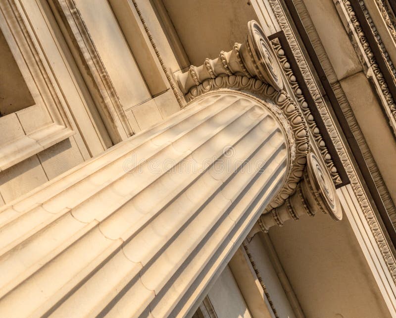 Ionisch Kolom Hoofd Architecturaal Detail Stock Foto - Image of stabiel ...
