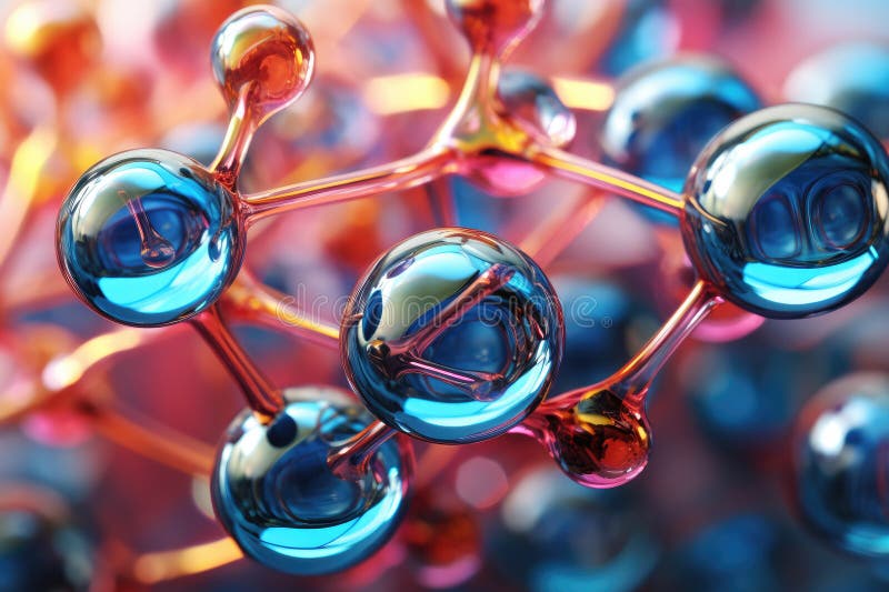 Ionised H2O Molecules, Electrolysed, Microscopic Stock Illustration ...