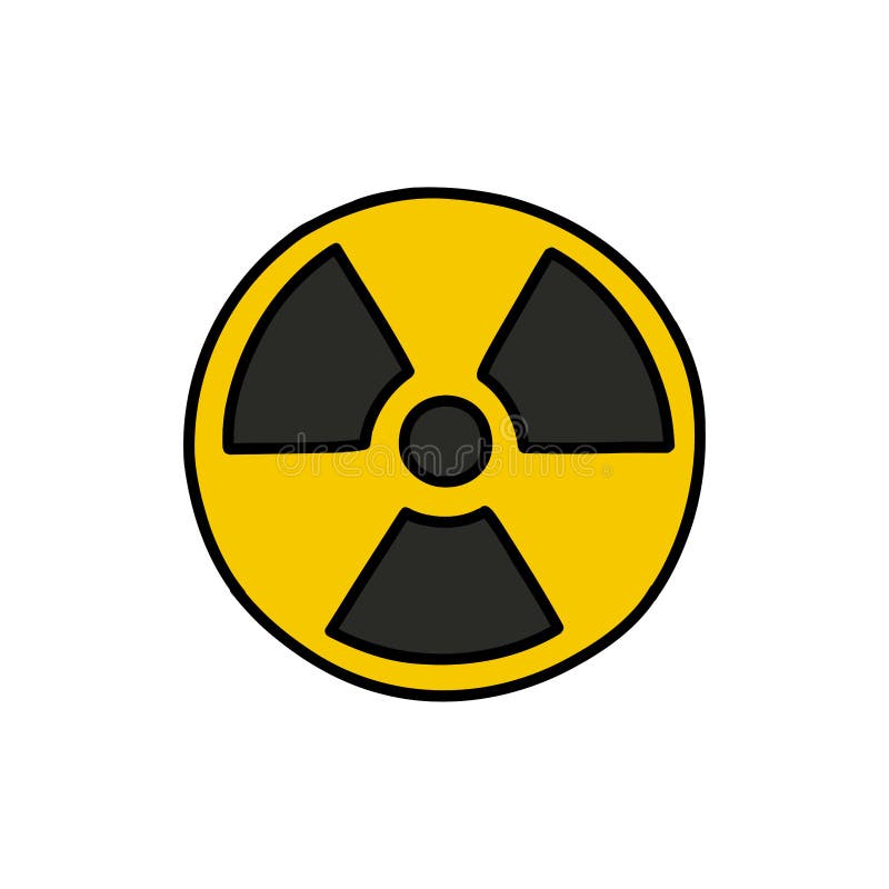 Ionizing Radiation Symbol Doodle Icon, Vector Color Line Illustration ...