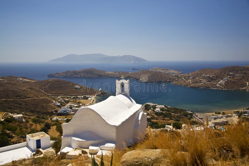 IOS-Insel-griechische Kirche, Griechenland Stockbild - Bild von euro ...