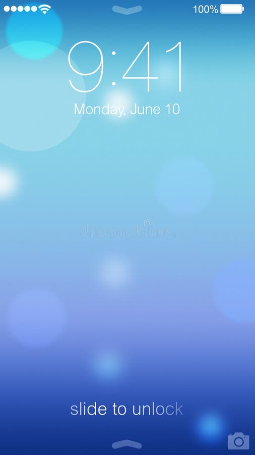 IOS 7 Lock Screen editorial stock image. Illustration of iphone - 33983374