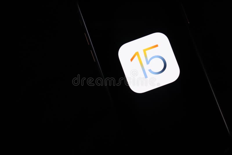 IOS 15 Logo on Screen, New Operating System 2021 on Apple Devices ...