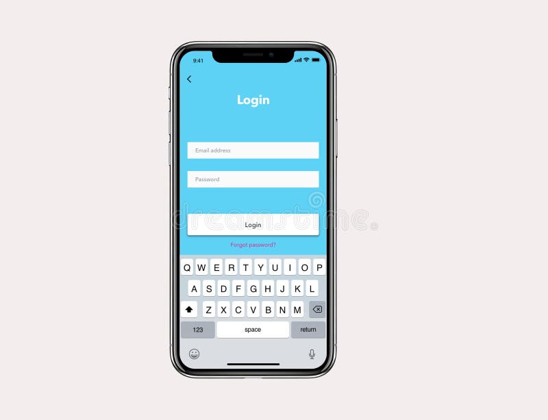 IOs Mockup Simple Login User Wireframe Stock Illustration ...
