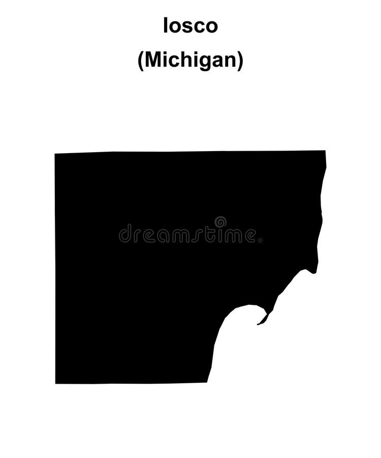 Iosco outline map stock vector. Illustration of design - 361607701