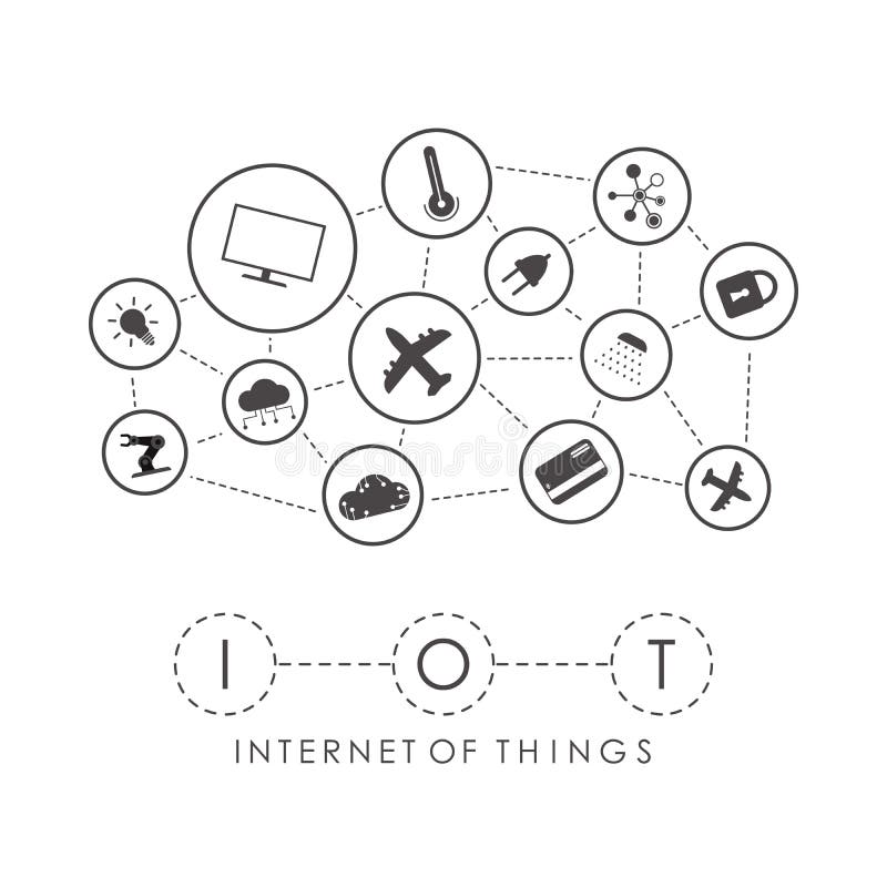 IOT and Automation Concept. a Set of Icons Connected To Each Other in ...
