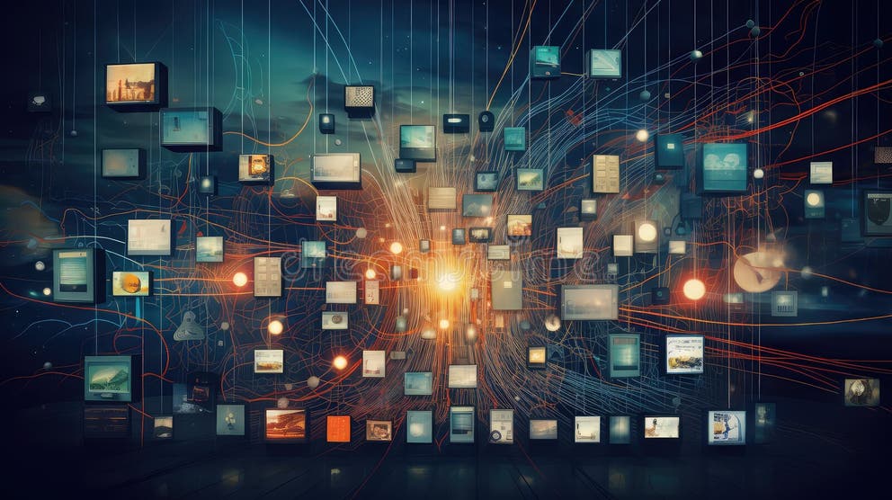 Iot big data stream stock illustration. Illustration of efficiency ...