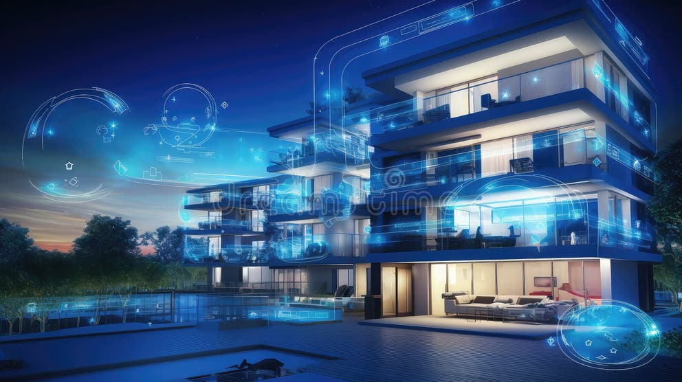 Iot building technology stock illustration. Illustration of ...