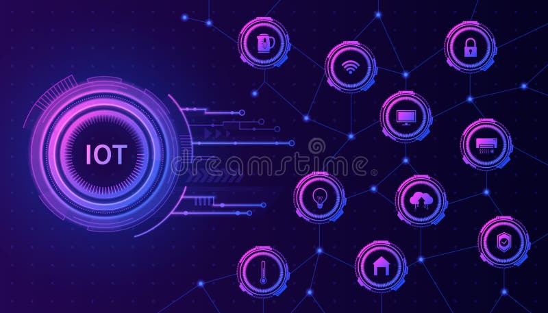 IoT Composition in Gradient Design Stock Image - Image of monitor ...