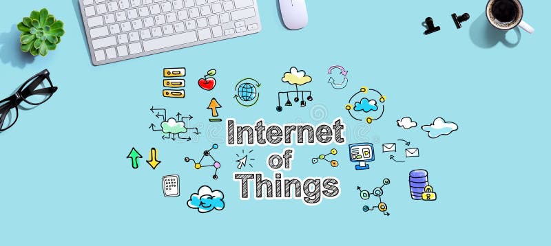 IoT with a Computer Keyboard Stock Image - Image of database, network ...