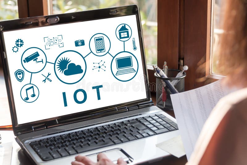 Iot Concept on a Laptop Screen Stock Image - Image of digital ...