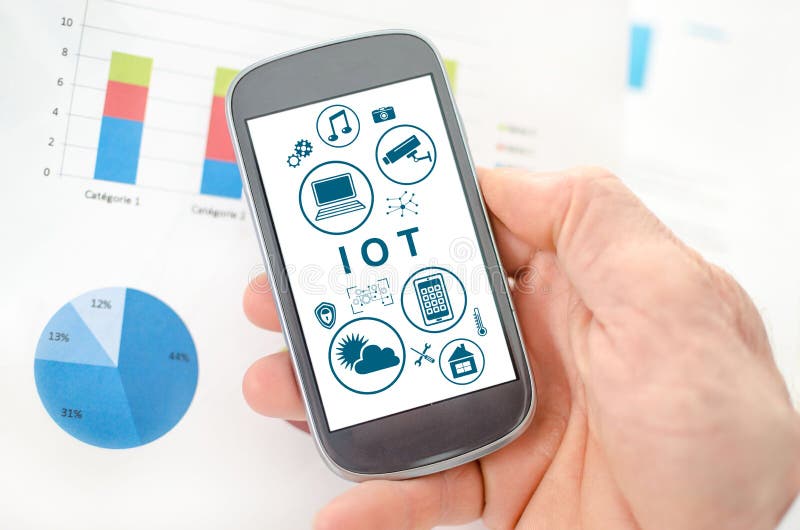 Iot Concept on a Smartphone Stock Image - Image of home, virtual: 242989897