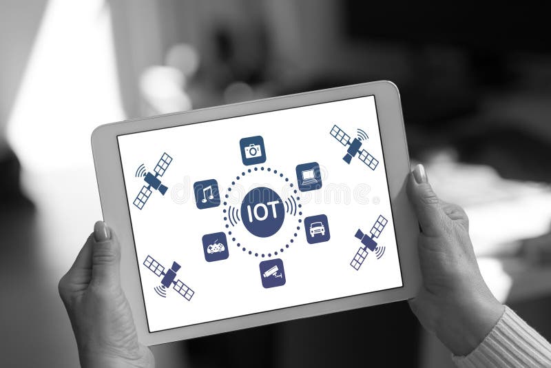 Iot concept on a tablet stock image. Image of internet - 276997473