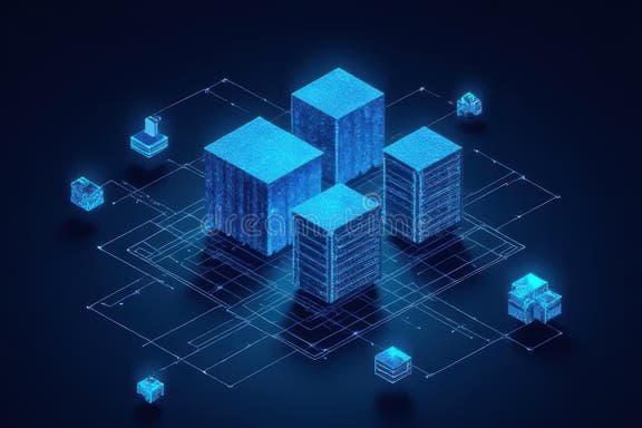 IoT Data Center Evolution stock illustration. Illustration of ...