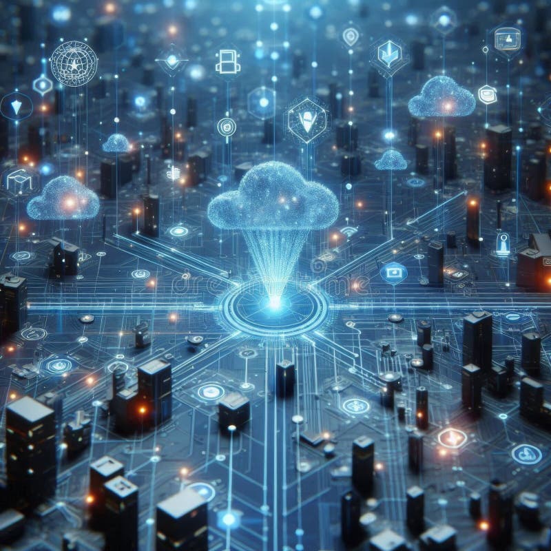 Iot Data Transmission Blockchain Links Cyber Network Pathways Stock