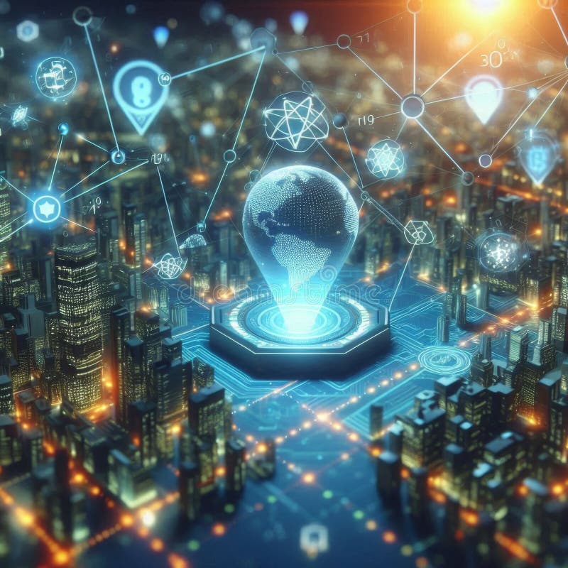 Iot Data Transmission Blockchain Links Cyber Network Pathways Stock